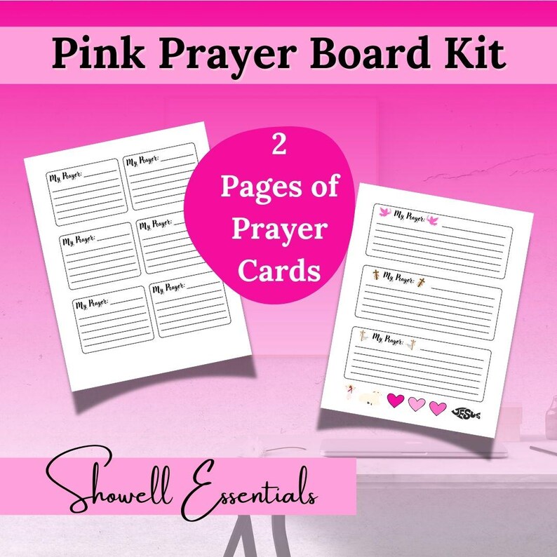 Pink Themed Printable Prayer Board Kit | Christian Wall Collage W ...