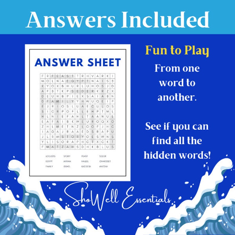Passover Word Search | Vocabulary Games | Jewish Culture Printable ...