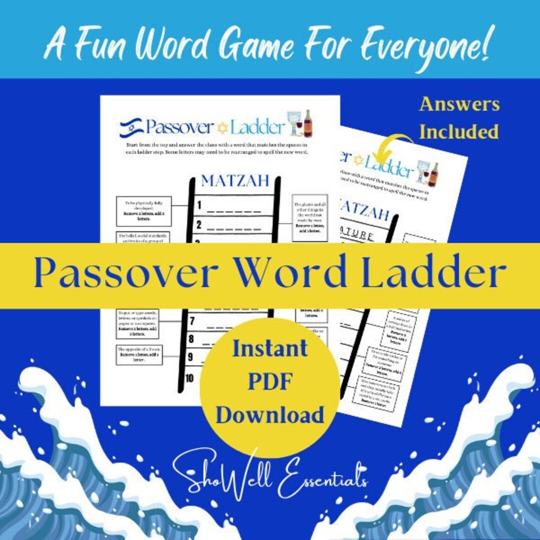 Passover Matzah Word Ladder Game | Vocabulary Games | Jewish Culture ...