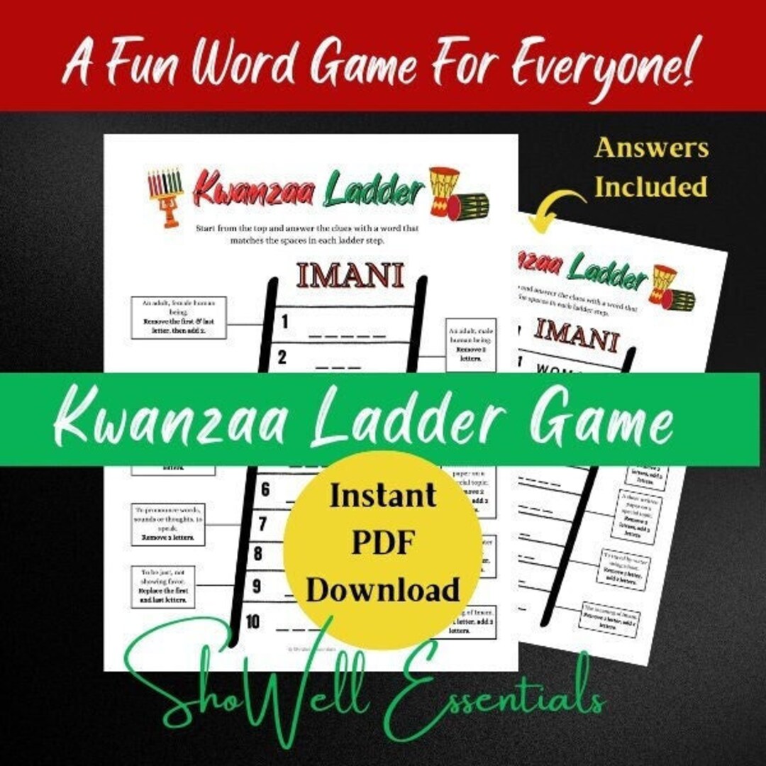 Kwanzaa Imani Word Ladder Game | Vocabulary Games | Black Culture ...