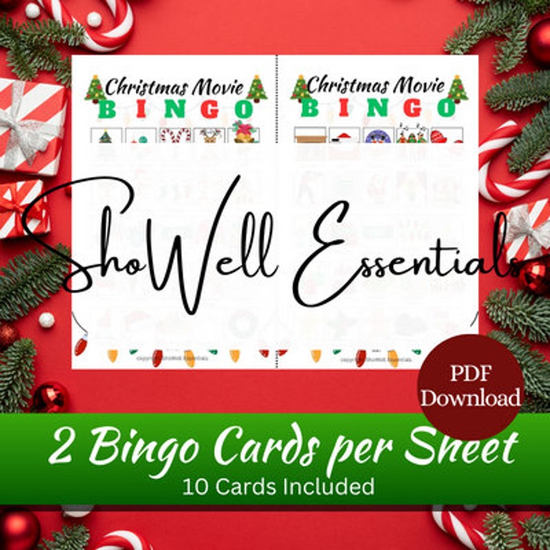 Christmas Movie Bingo | Christmas Printable Games | Fun Movie Games ...