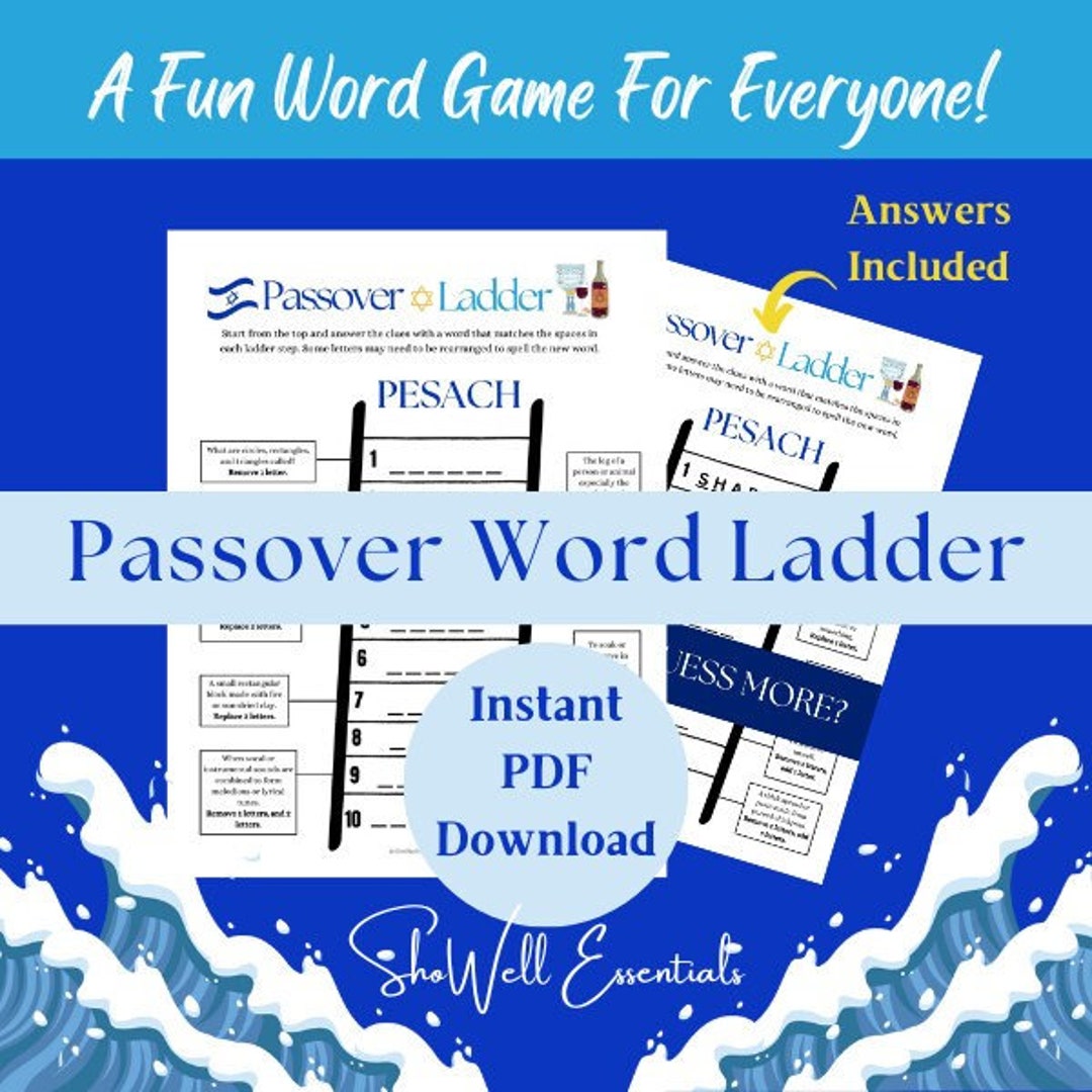 Passover Pesach Word Ladder Game | Vocabulary Games | Jewish Culture ...