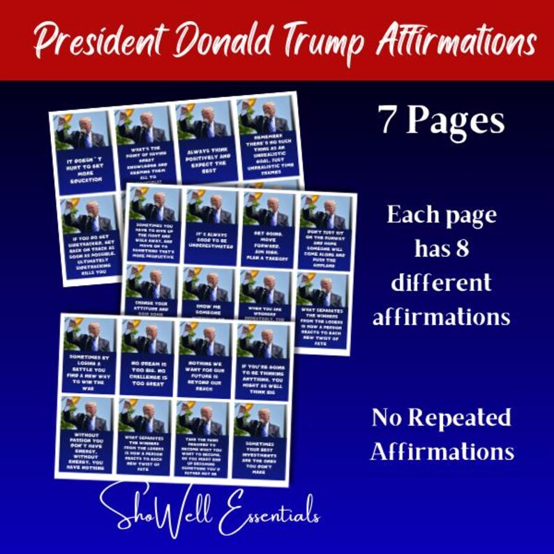 56 Donald Trump Affirmation Cards 45th & 47th President 2025 Trump ...