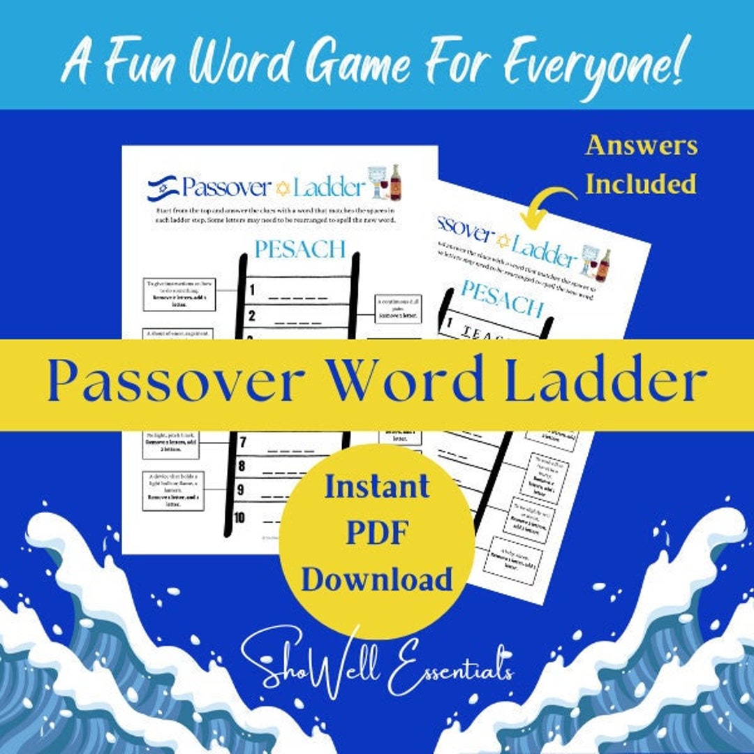 Passover Word Ladder Game | Vocabulary Games | Jewish Culture Printable ...