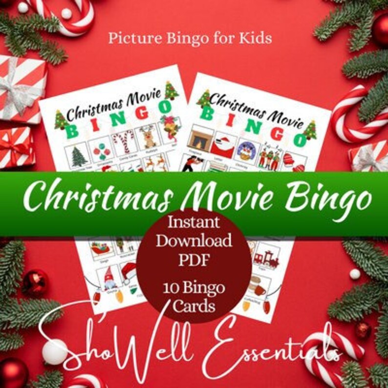 Christmas Movie Bingo | Christmas Printable Games | Fun Movie Games ...