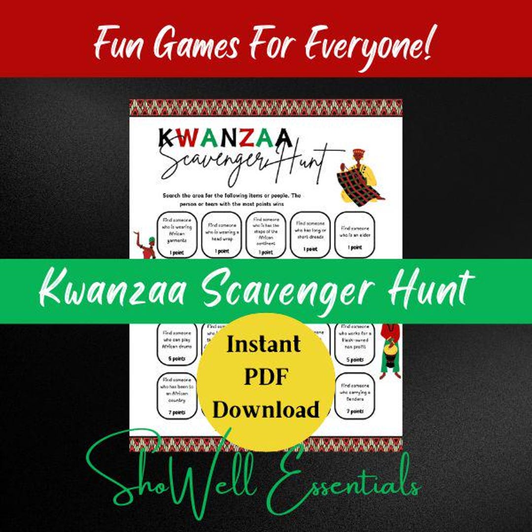 Kwanzaa Scavenger Hunt | African Printable Game | Fun Kwanzaa Games ...