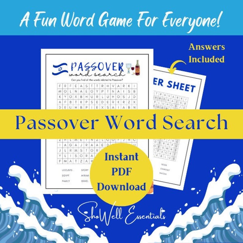 Passover Word Search | Vocabulary Games | Jewish Culture Printable ...