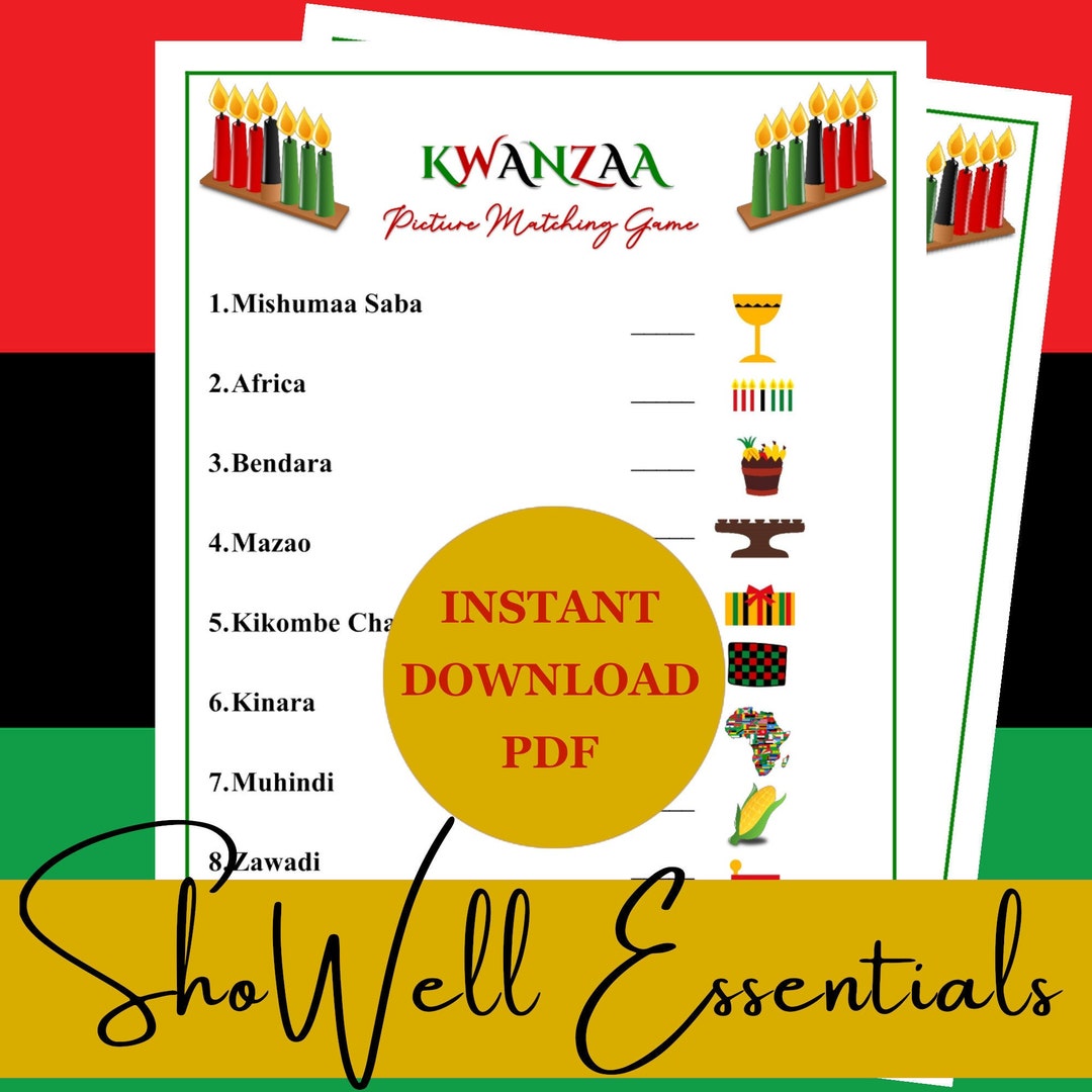 Kwanzaa Picture Matching Game | African Printable | Fun Kwanzaa Games ...