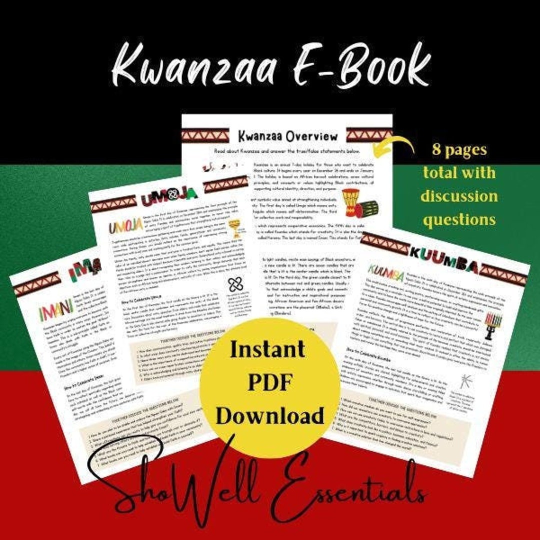 Kwanzaa Ebook | Nguzo Saba Overview | Fun Kwanzaa Principles | Placemat ...