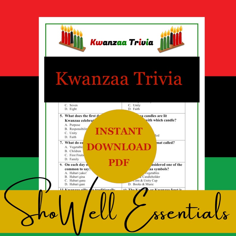 Kwanzaa Trivia Game | Black Culture Printable Games | Fun Kwanzaa Games ...