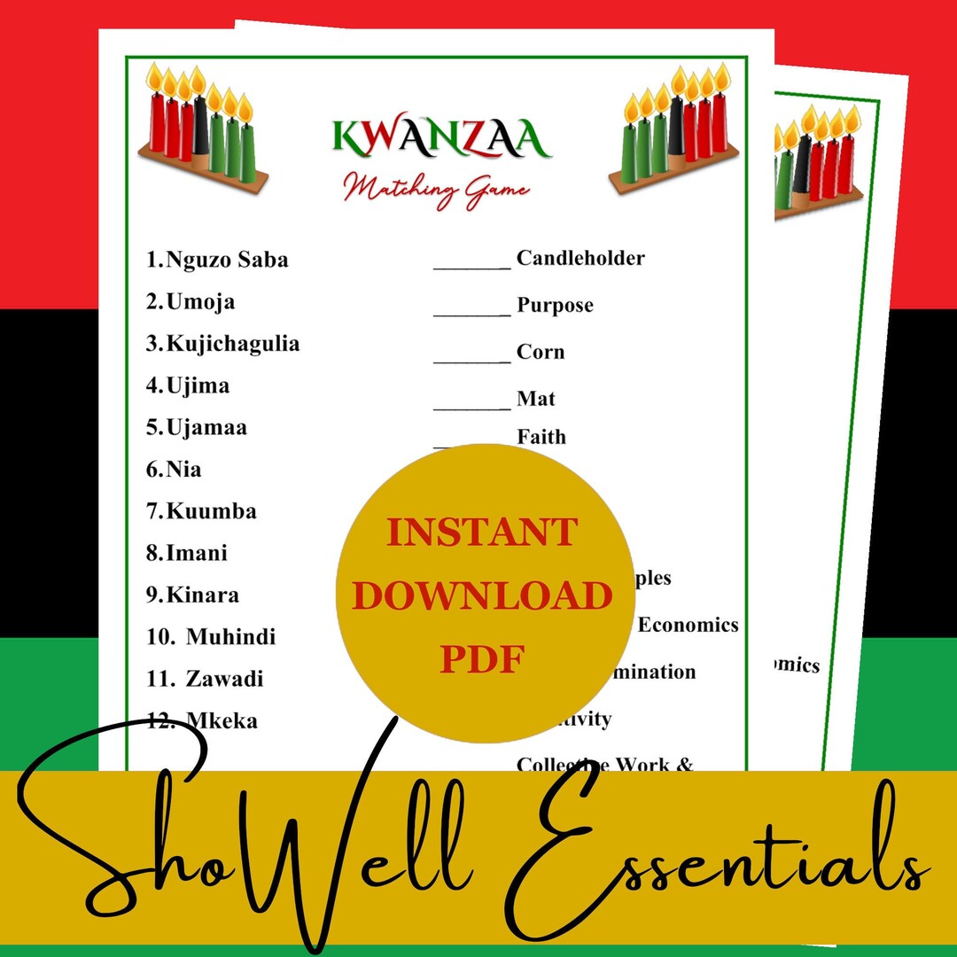 Kwanzaa Matching Game | African Printable Games | Fun Kwanzaa Games ...