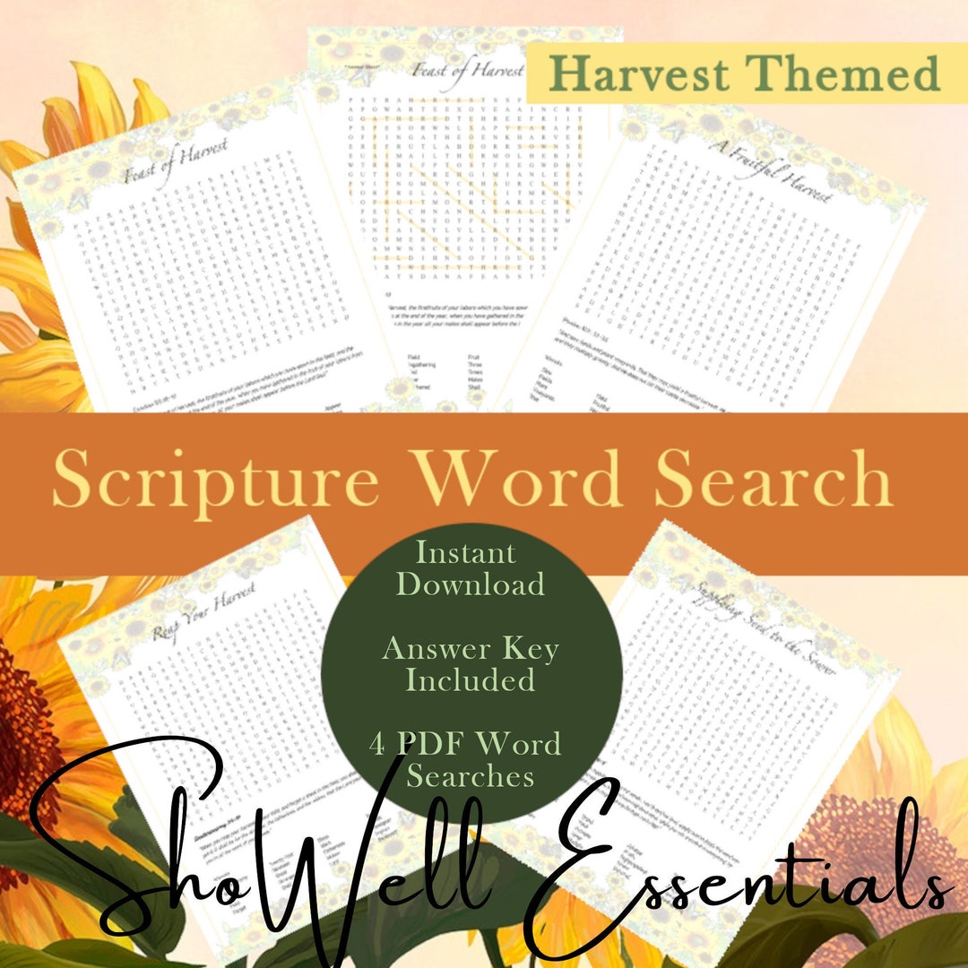 Fall Bundle Word Search | Bible Scripture Activity | Printable Autumn ...