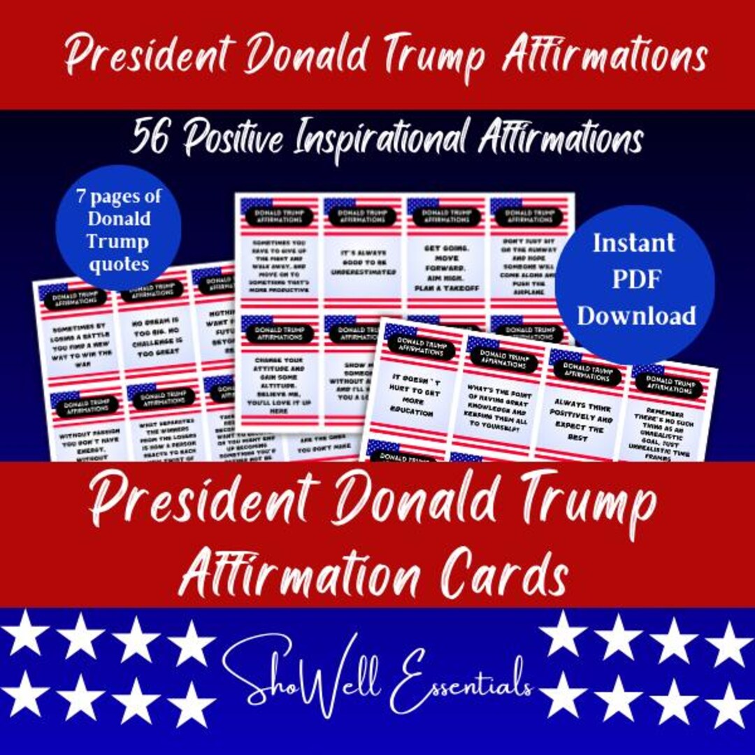 Donald Trump Affirmation Cards - 56 Different Cards | 45th & 47th ...