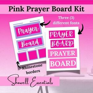 Pink Themed Printable Prayer Board Kit | Christian Wall Collage W ...