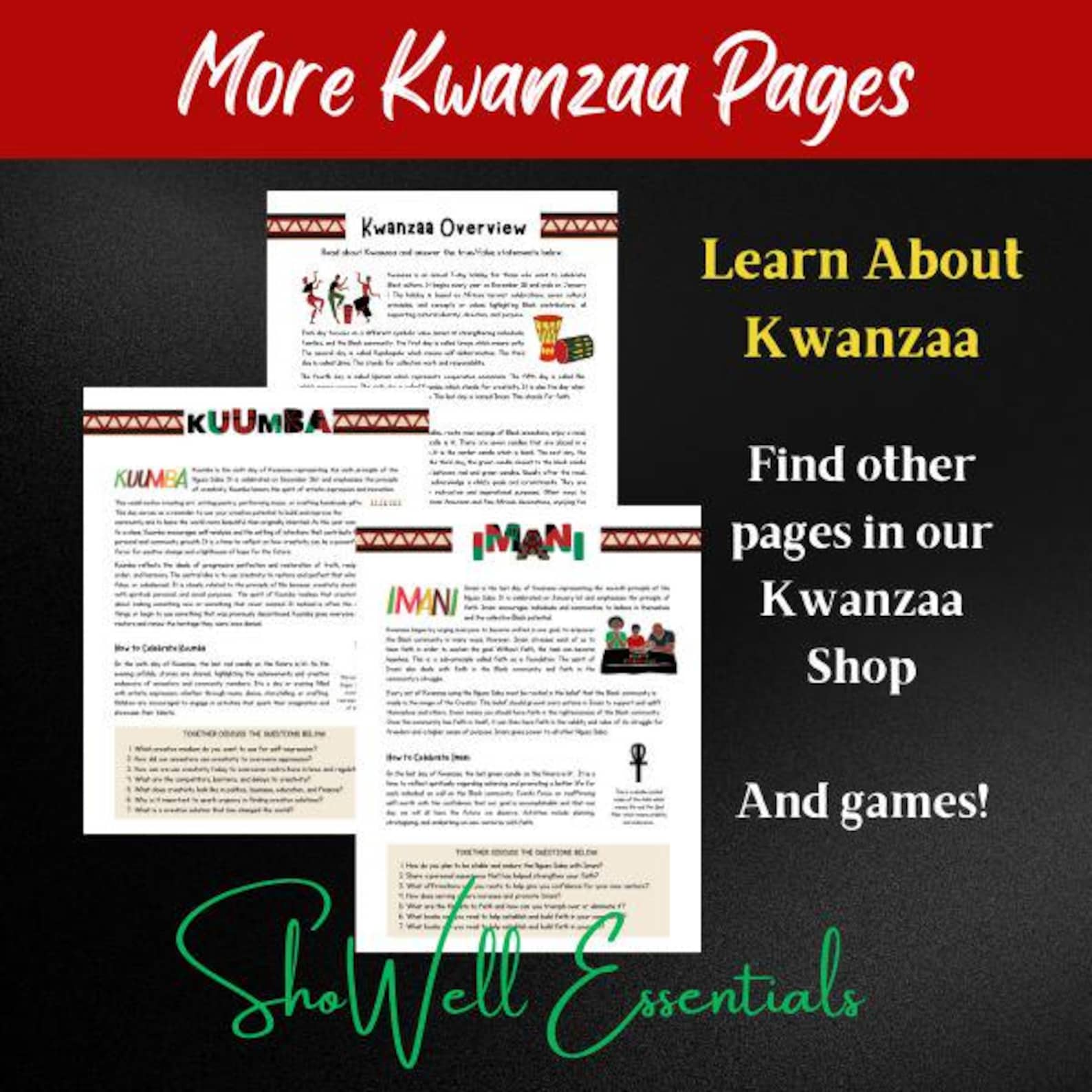 Kuumba Worksheet | Nguzo Saba Overview | Kwanzaa Principles | Placemat ...