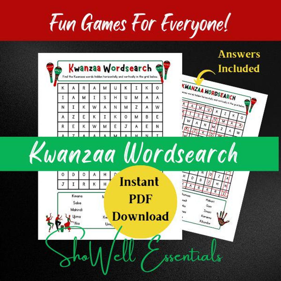 Kwanzaa Wordsearch | Kwanzaa Vocabulary Games | Black Culture Printable ...