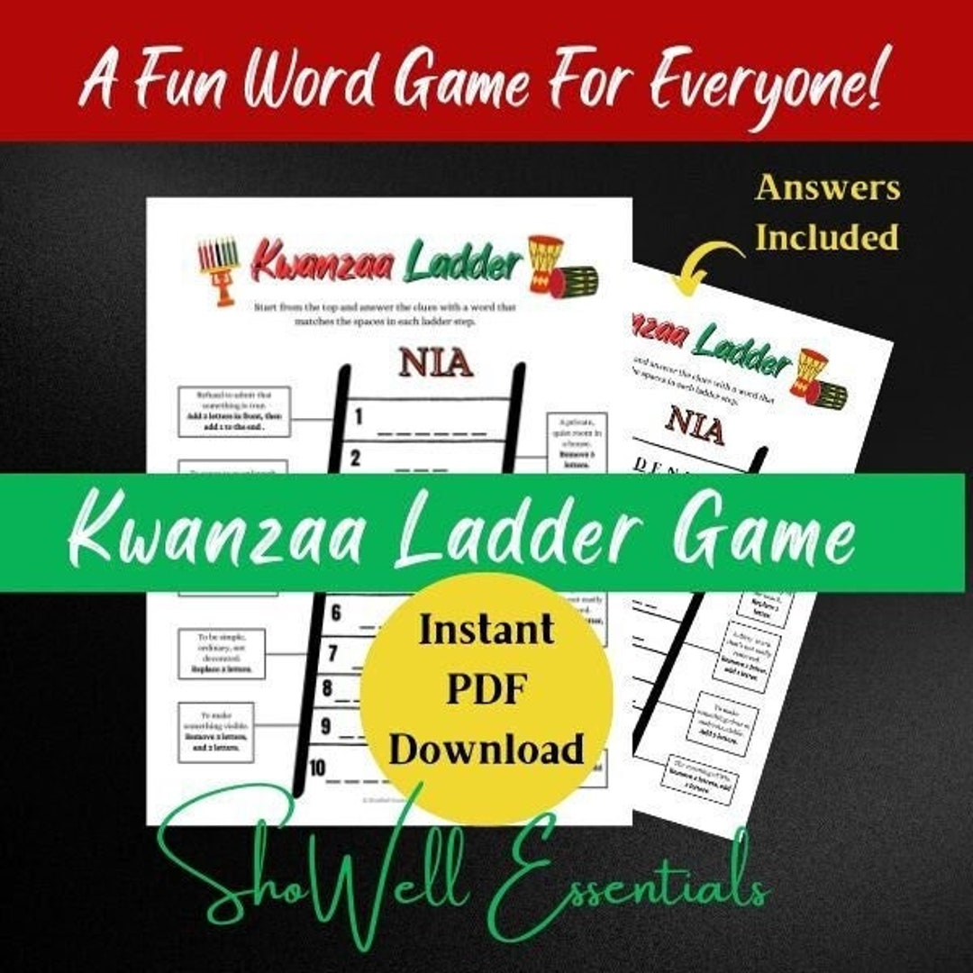Kwanzaa Nia Word Ladder Game | Vocabulary Games | Black Culture ...