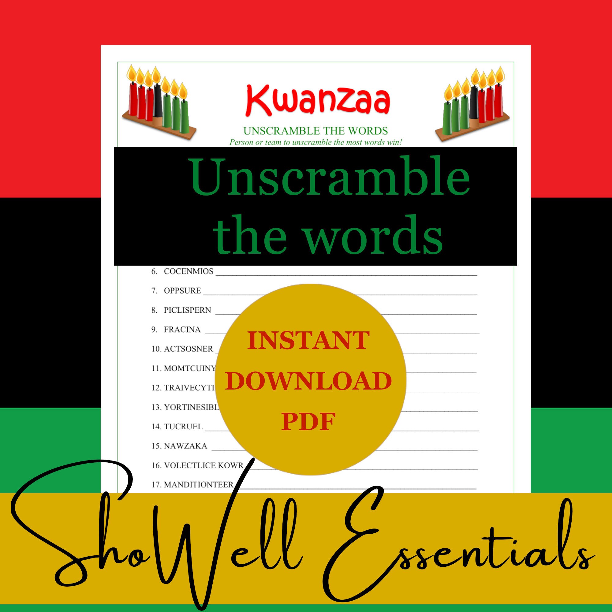 Kwanzaa Game Bundle Black Culture Printable Games - Etsy