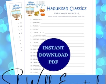 Hanukkah Emoji Pictionary Game | Hebrew Printable Games | Fun Hanukkah ...
