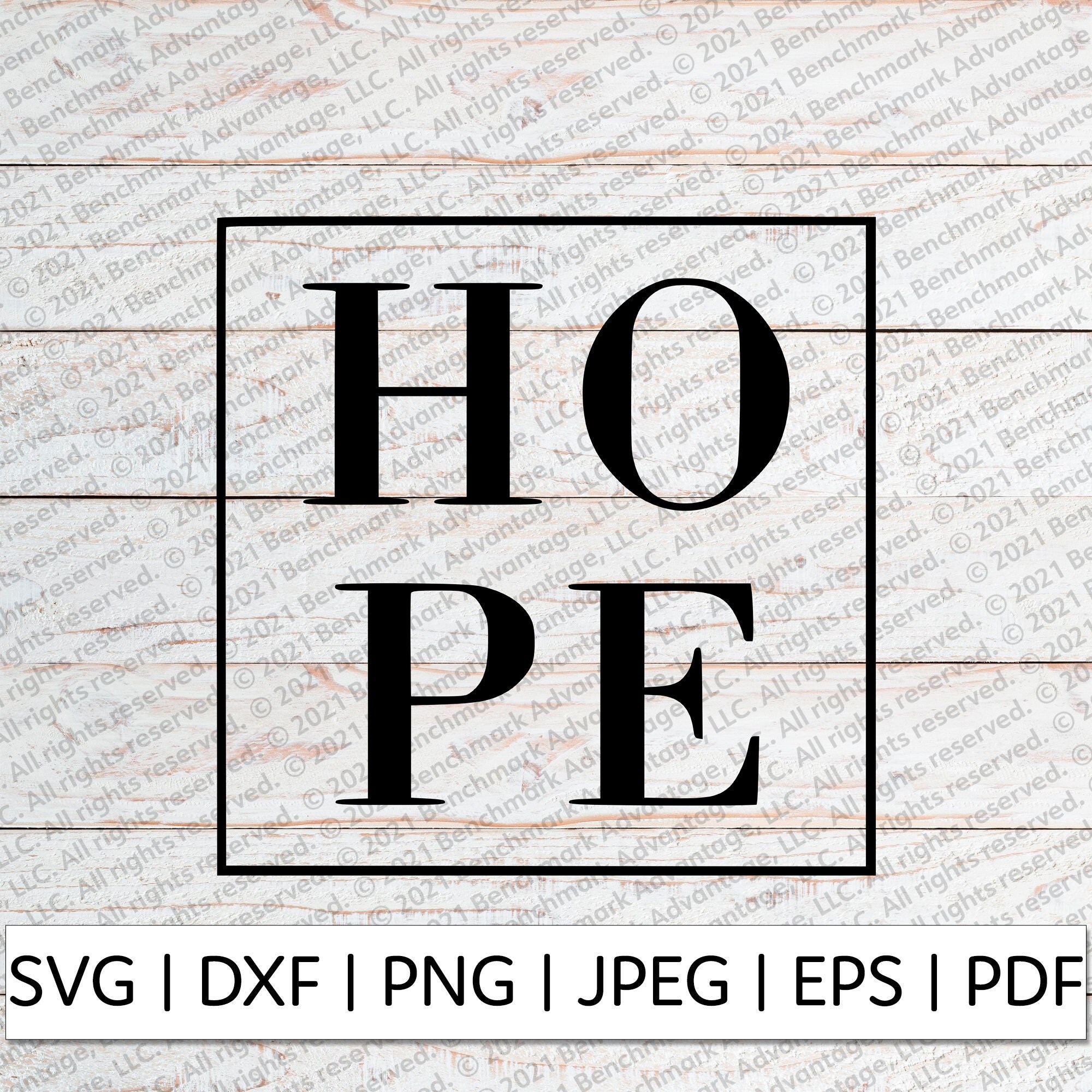 Hope Svg Hope Square Svg Hope File Hope DXF File Digital Cutting File ...