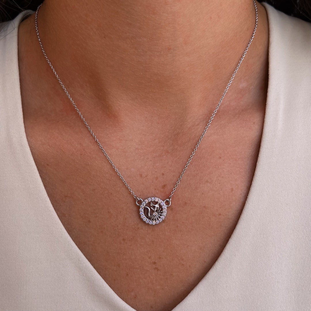 Opal Fox Necklaces Opal Necklace Opal Animal Charm October Animal ...