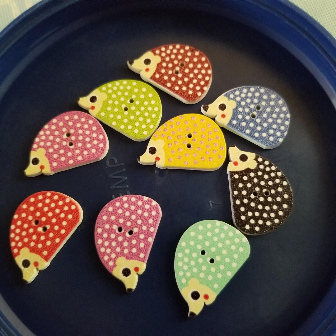 Bag of 50 Hedgehog Buttons, Assorted Colors, Close Out, 1 Bag, Tons of ...