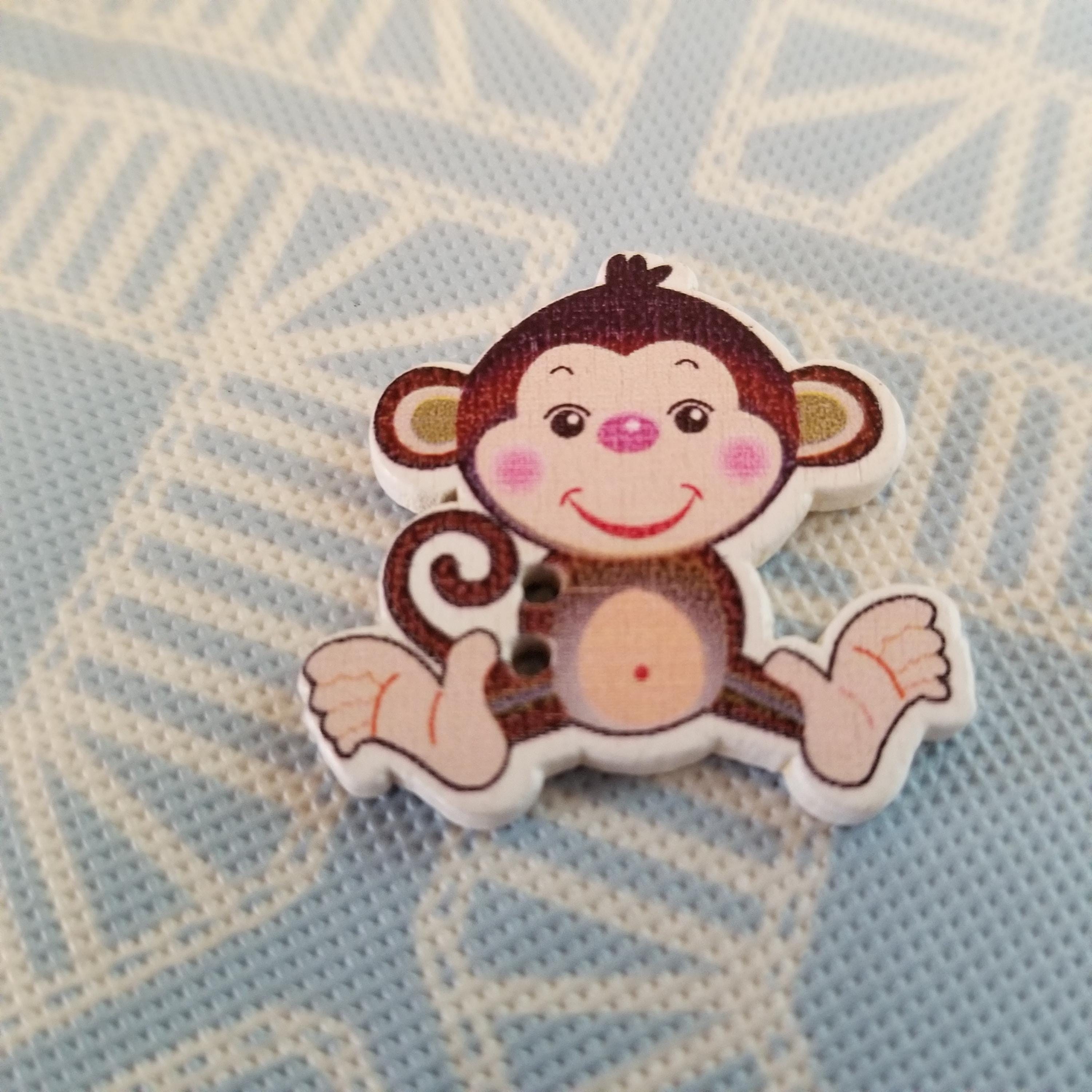 Bag of 5 Baby Monkey Buttons, 1 Bag, Tons of Uses, Flash Sale, Size 2cm ...