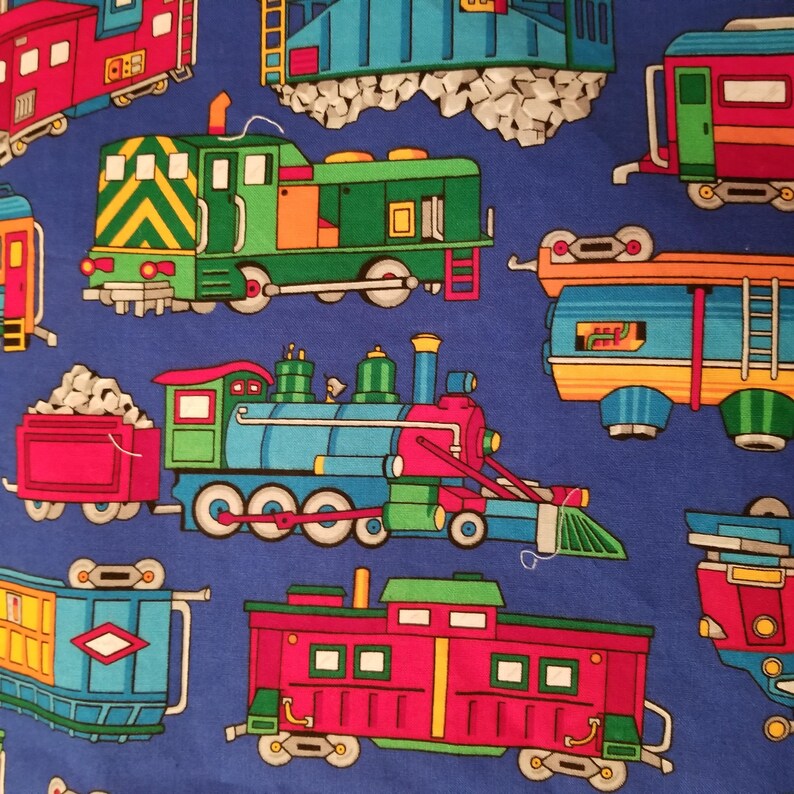 1 Yard Cranston VIP Trains Locomotives Quilting Cotton Fabric, Boys ...