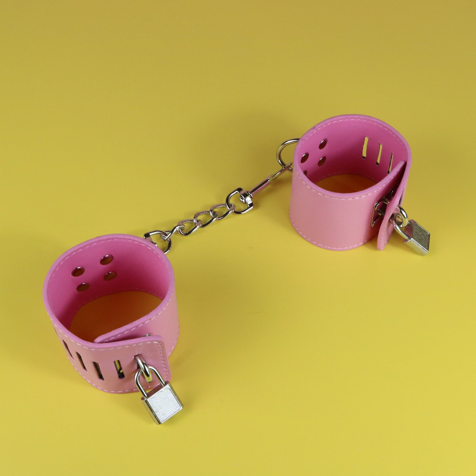 Pink Leather Locking Mittens with Wrist Cuffs Bondage Gear | Etsy