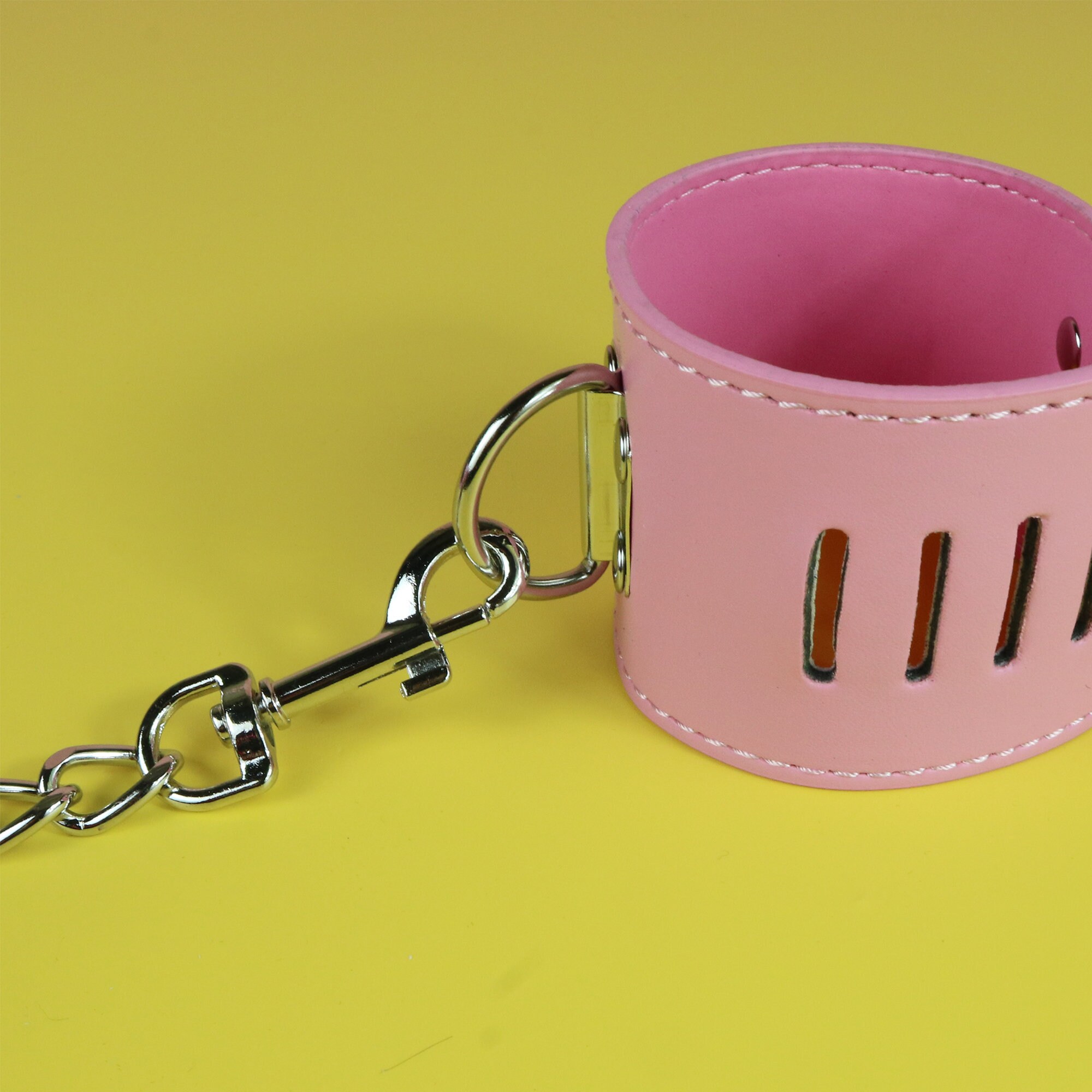 Pink Leather Locking Mittens with Wrist Cuffs Bondage Gear | Etsy