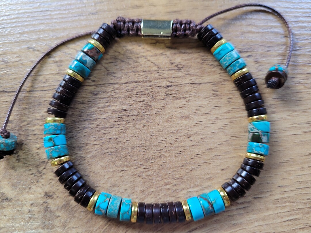 Tibetan Coconut Shell Bead Bracelet. Stunning Coconut Shell Beaded Men ...