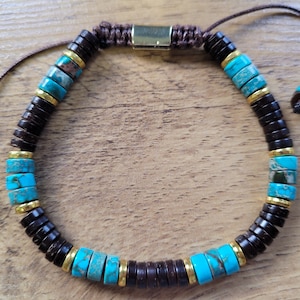 Tibetan Coconut Shell Bead Bracelet. Stunning Coconut Shell Beaded Men ...