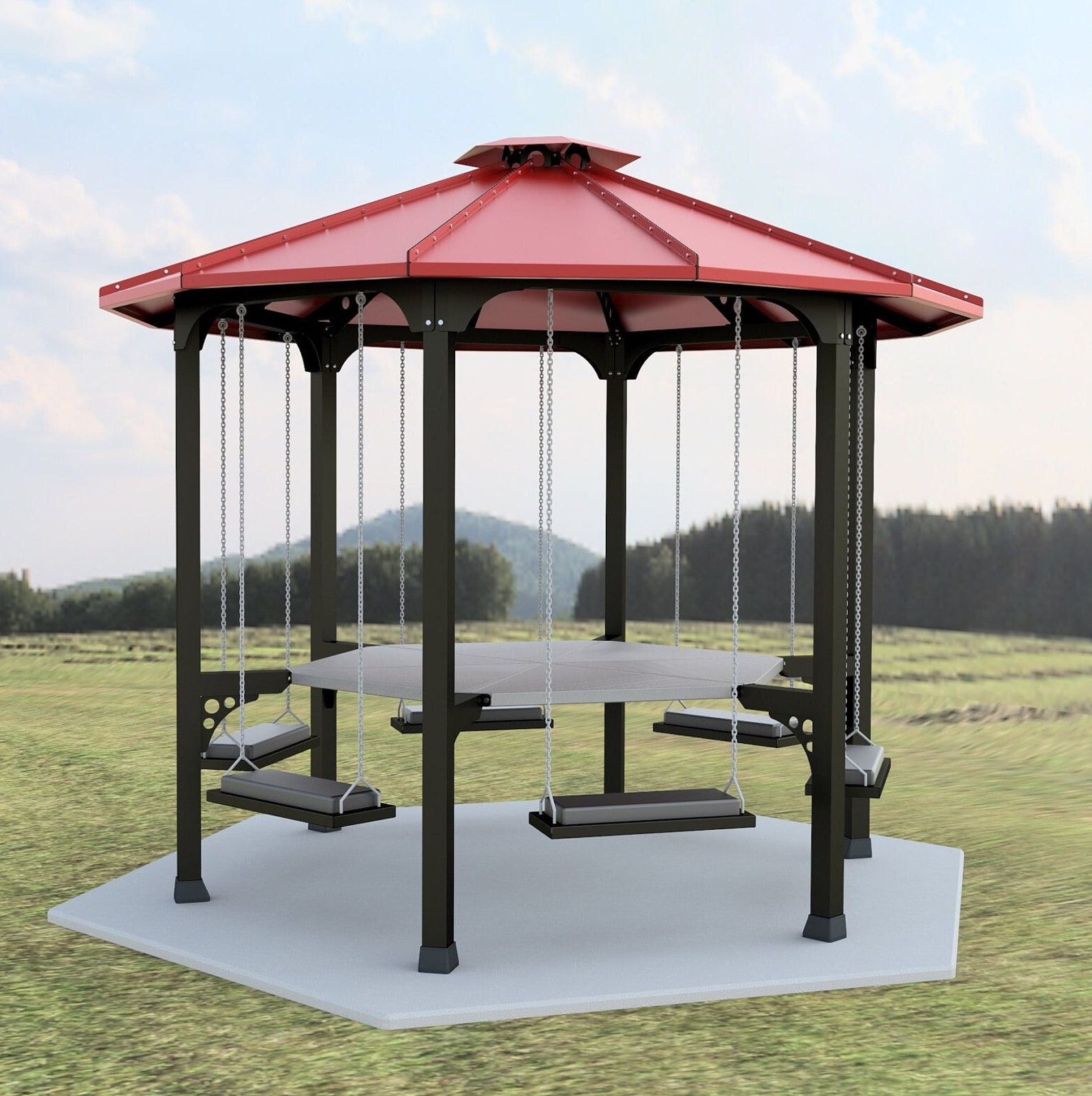 Octagonal Gazebo With Swing Seats - Etsy