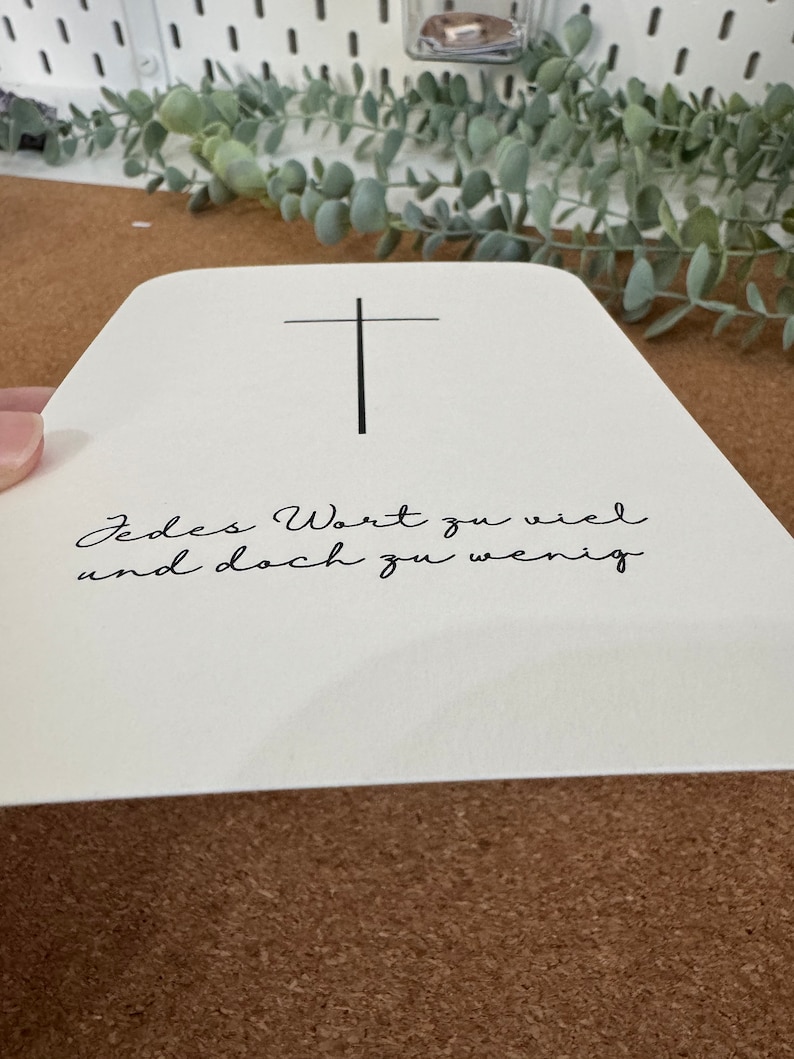 Mourning Card Minimalist Condolence Card "every Word Too Much and yet ...