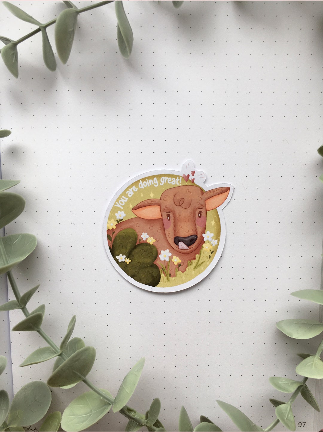 Sticker Cow youre Doing Great Affirmations, Kawaii, Laptop Sticker ...