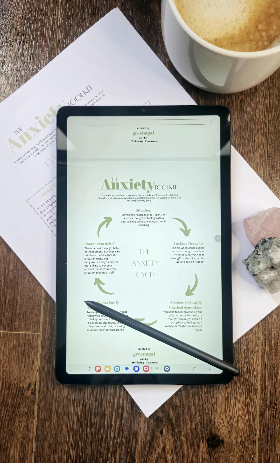 Digital & Printable Anxiety Worksheet Journal | Anxiety Workbook | CBT ...