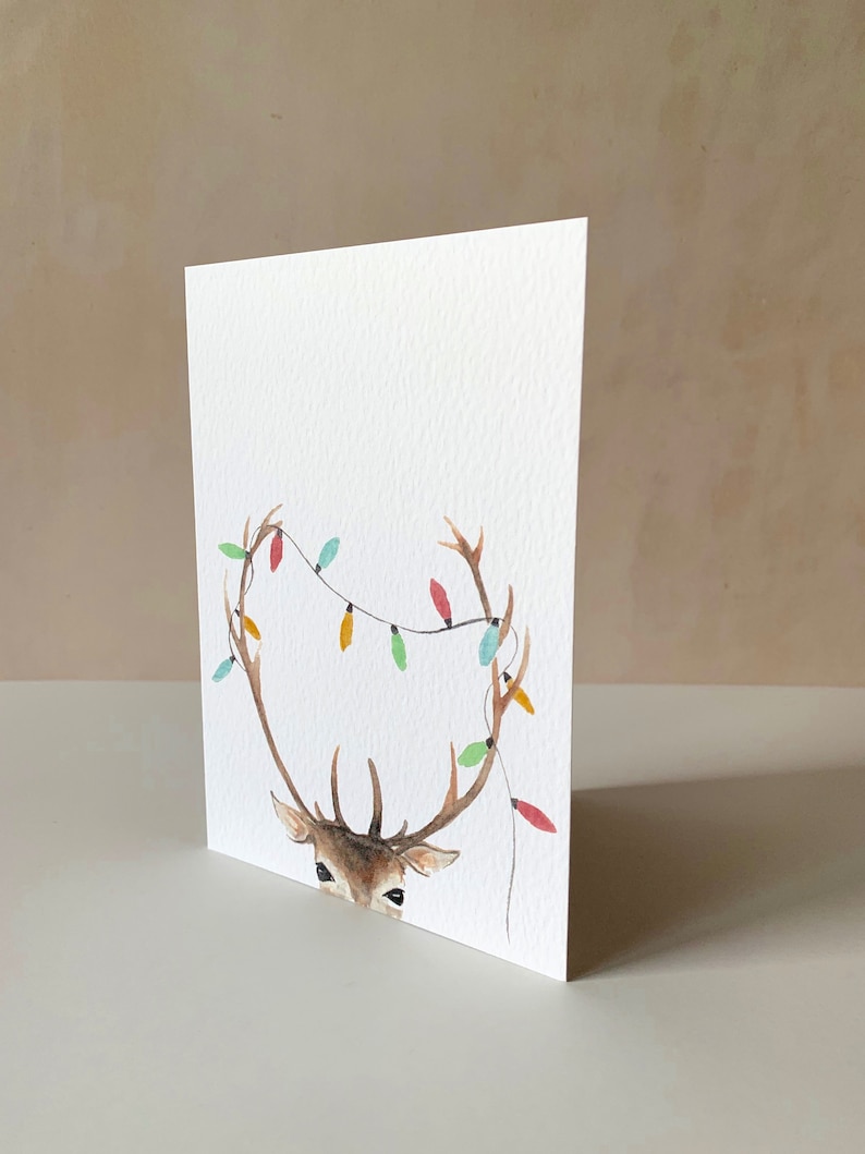 Reindeer Christmas Card - Etsy Canada