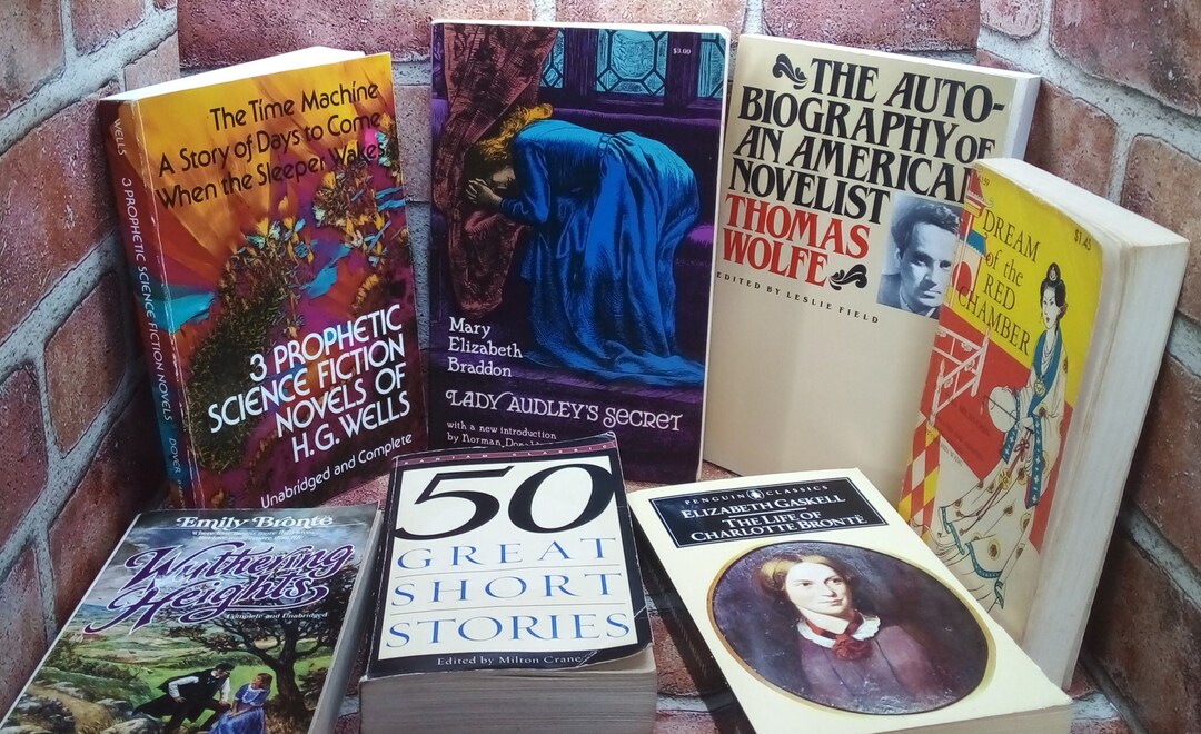 Paperback Book Set 7 Books Wolfe, H.G. Wells, Chekhov, Charlotte Bronte ...