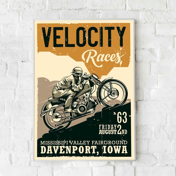 Motorcycle Poster - Etsy