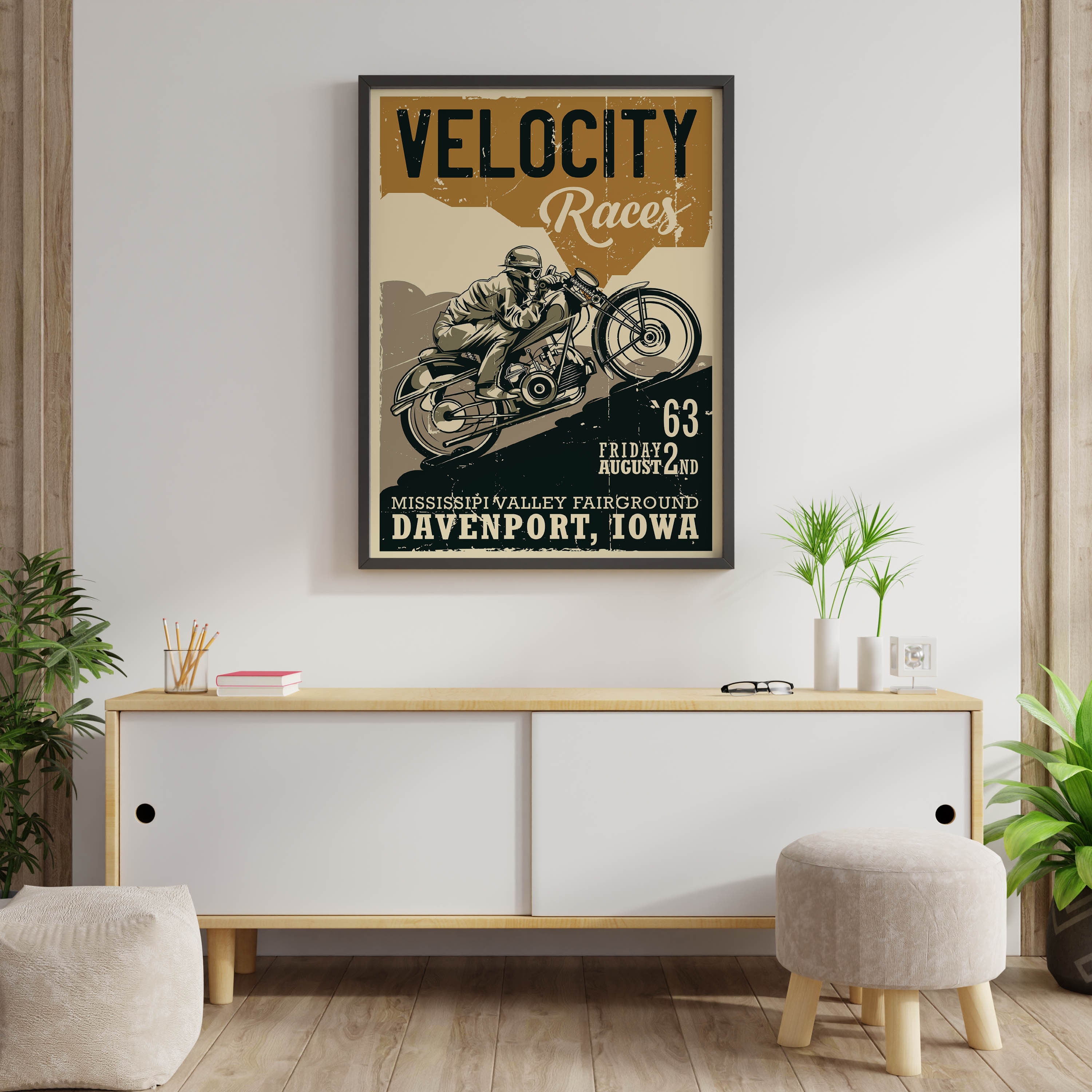Motorcycle Velocity Races Digital Poster Hand Painted - Illustrator ...