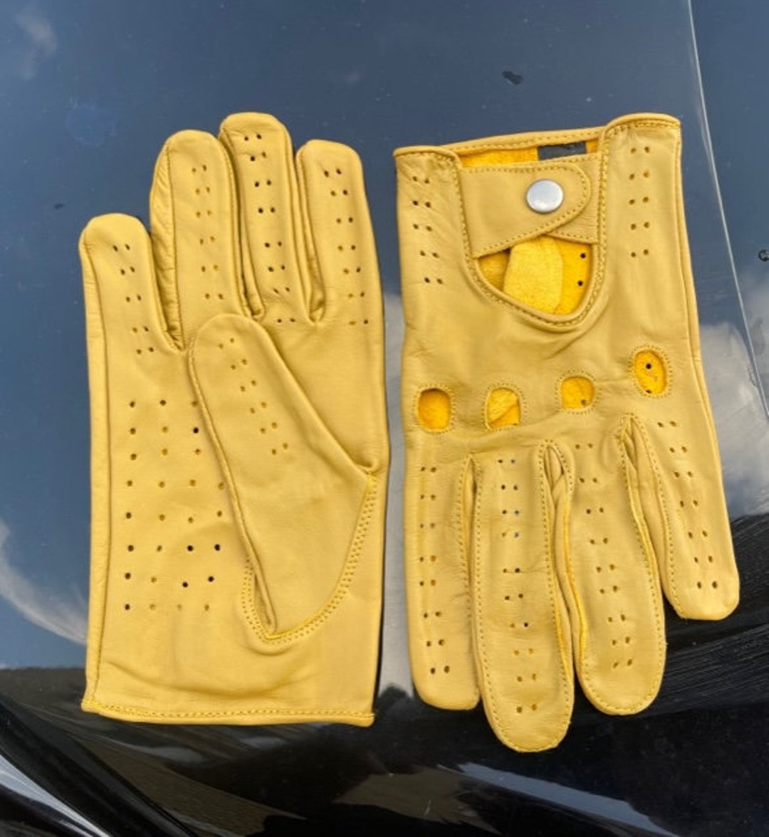 Driving Gloves Car Motorcycle Biker Genuine Leather Police Drivers ...