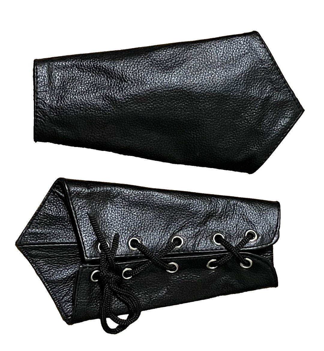 US Leather Spikes Arm Guard Bracers Wide Gauntlet Medieval Cosplay ...