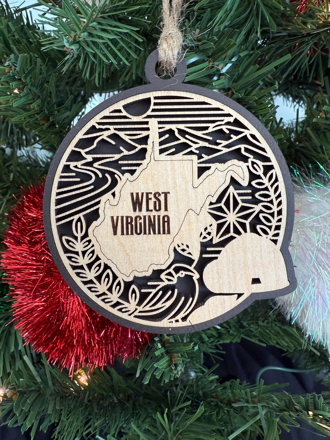 West Virginia Christmas Ornament - Etsy