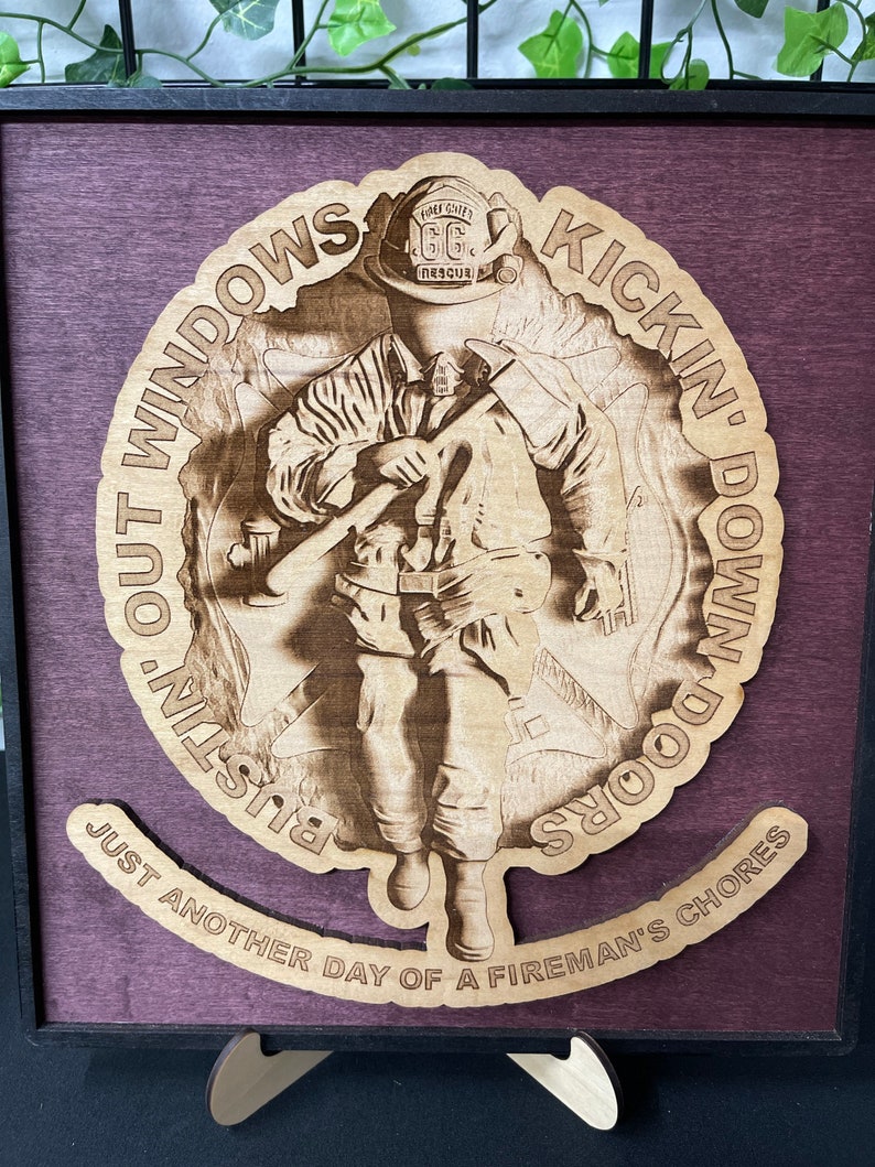 Fireman’s Chores Wood Engraved Plaque - Etsy