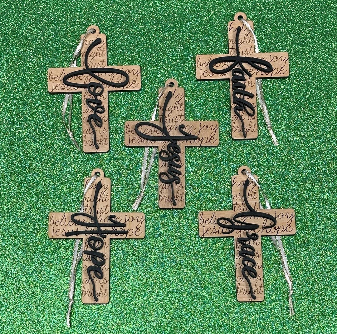 Cross Christmas Ornament - Etsy