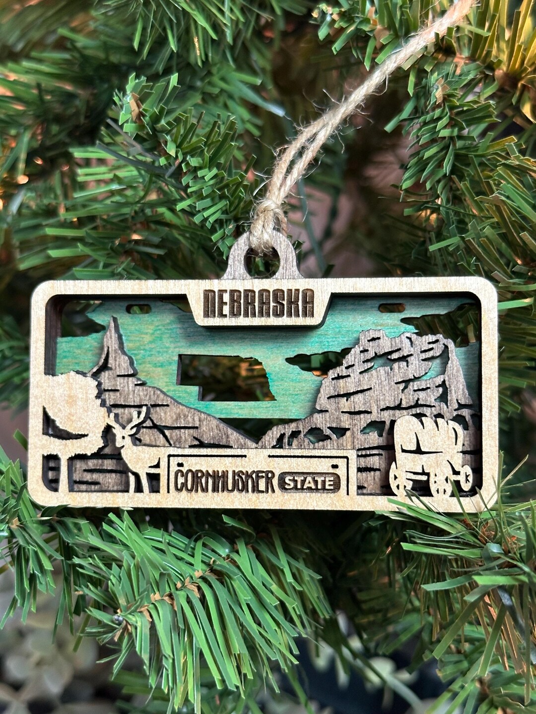 Nebraska State Plate Christmas Ornament - Etsy