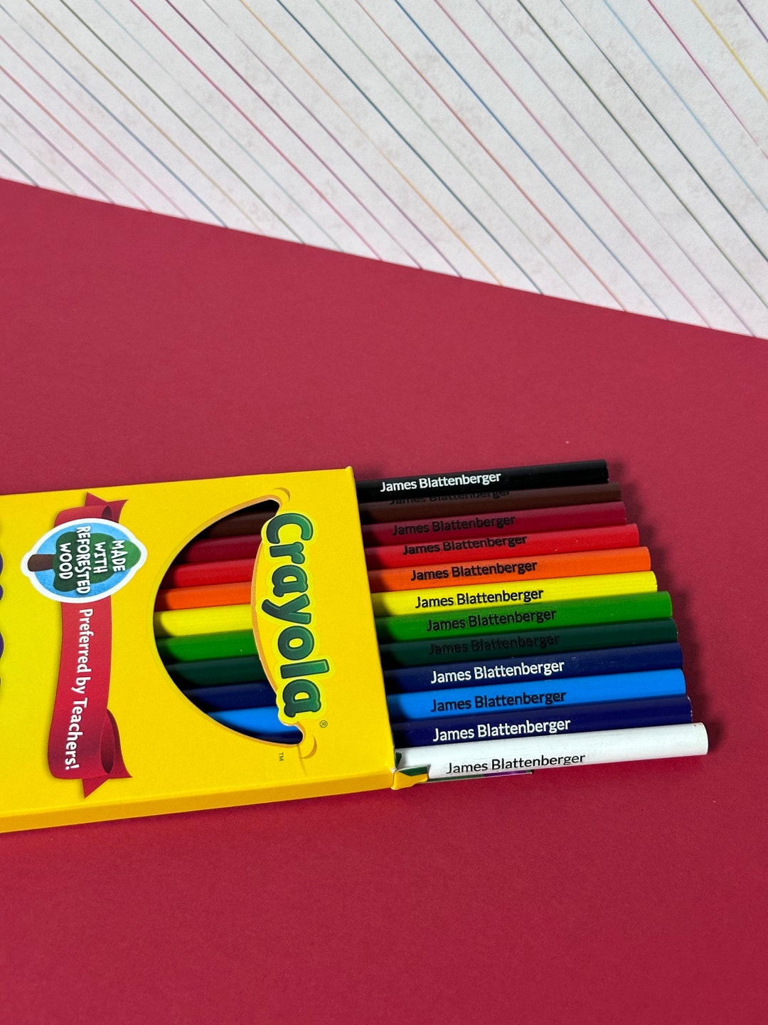 Personalized 12 Count Colored Pencil Set - Etsy