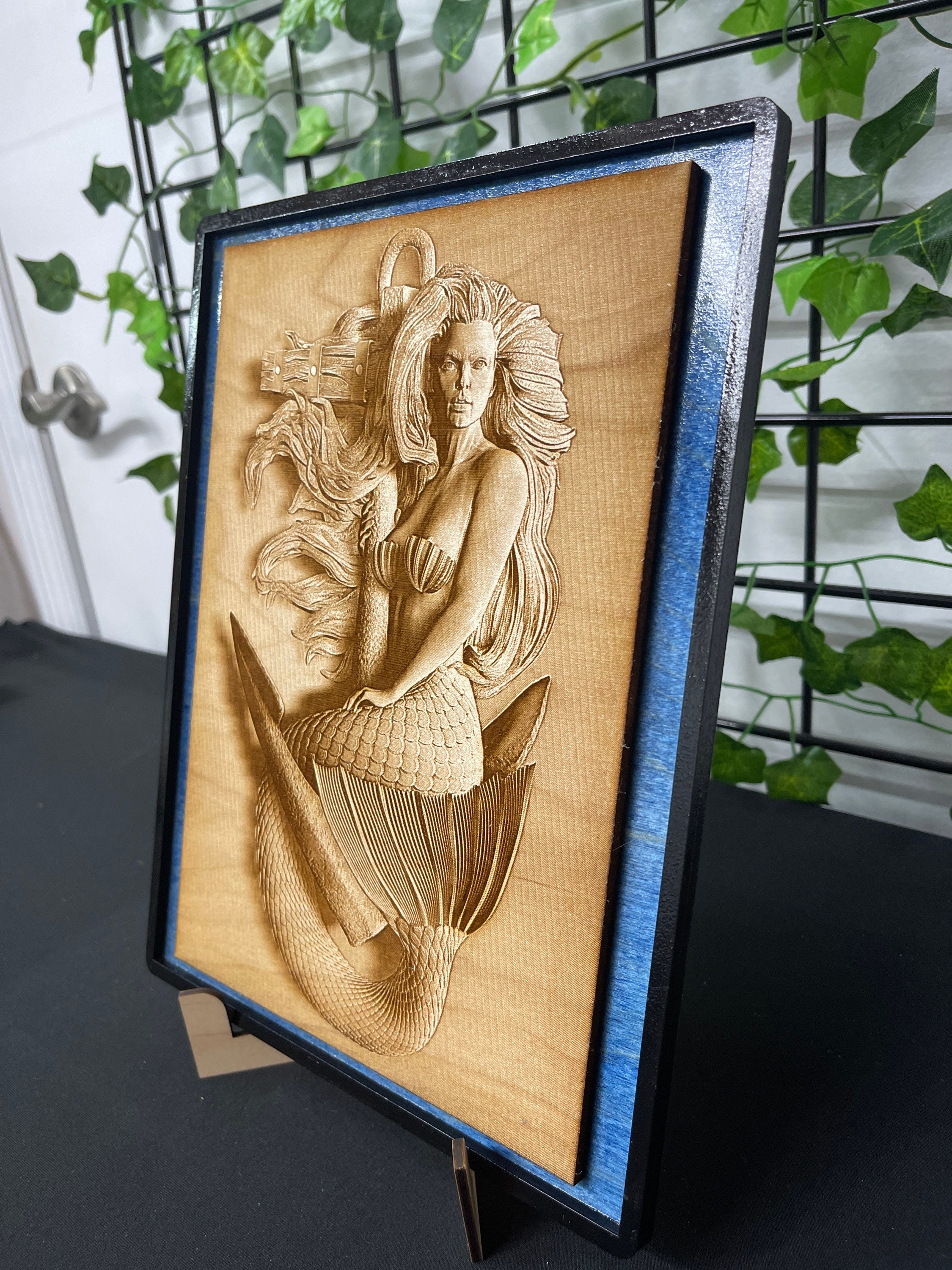 Mermaid 3D Laser Cut Plaque - Etsy