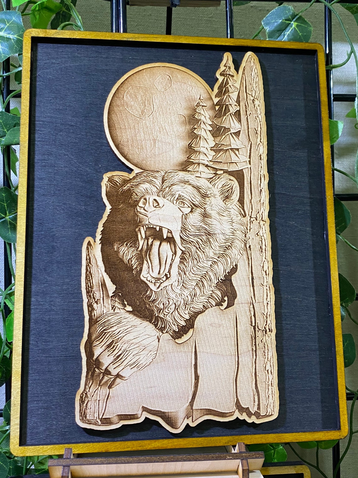 Grizzly Bear Wood Engraved Plaque - Etsy