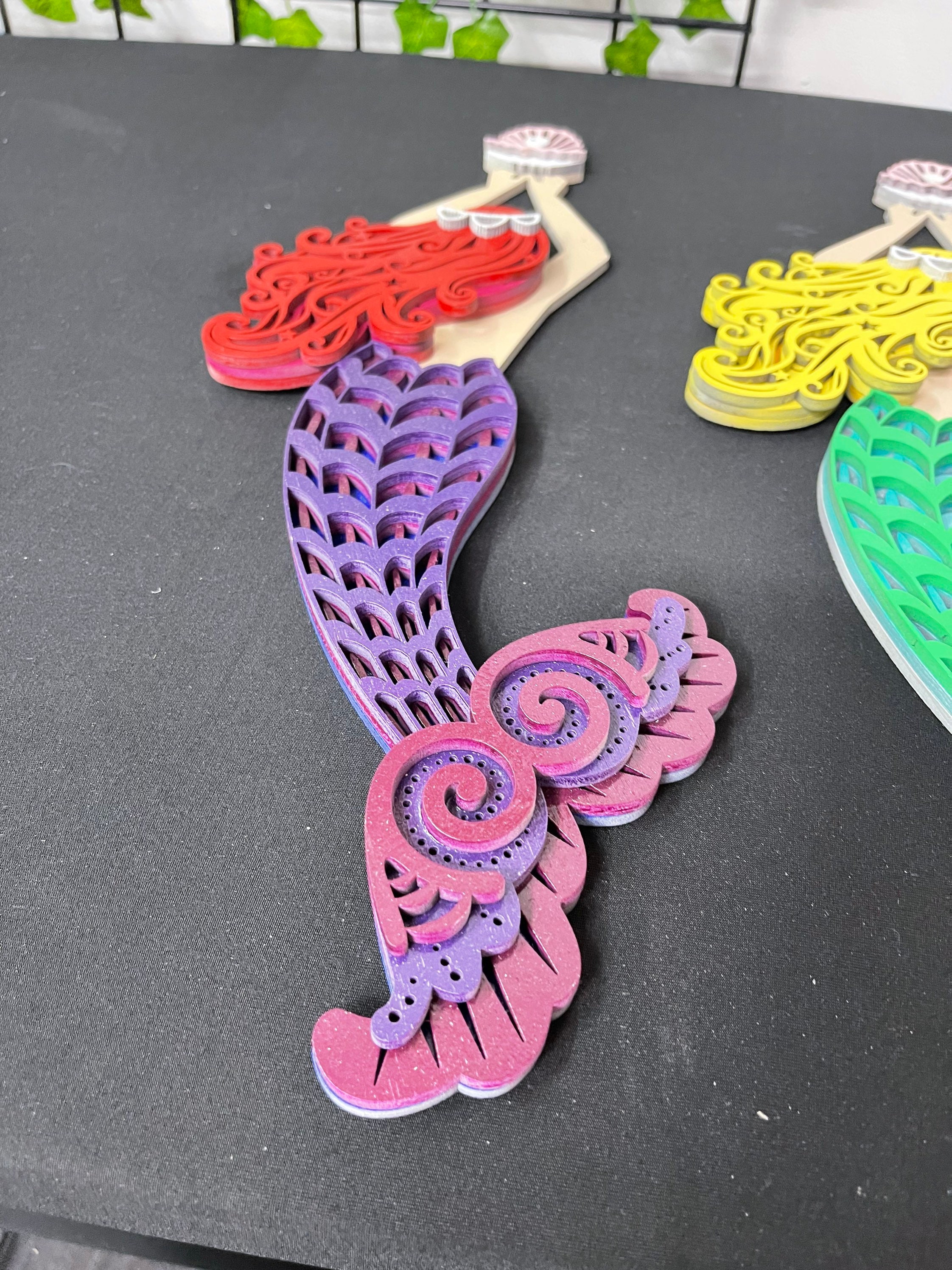 Mermaid 3D Laser Cut and Painted Wall Hangings - Etsy